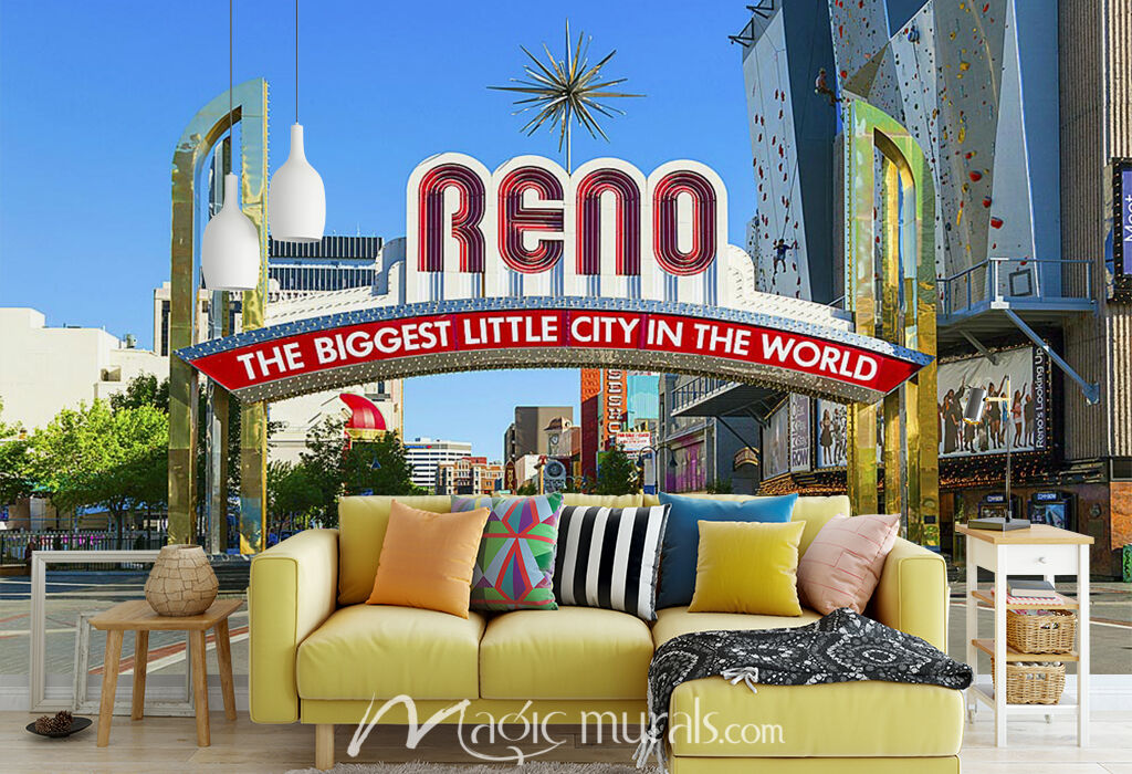 Welcome to Reno Wallpaper Wall Mural by Magic Murals