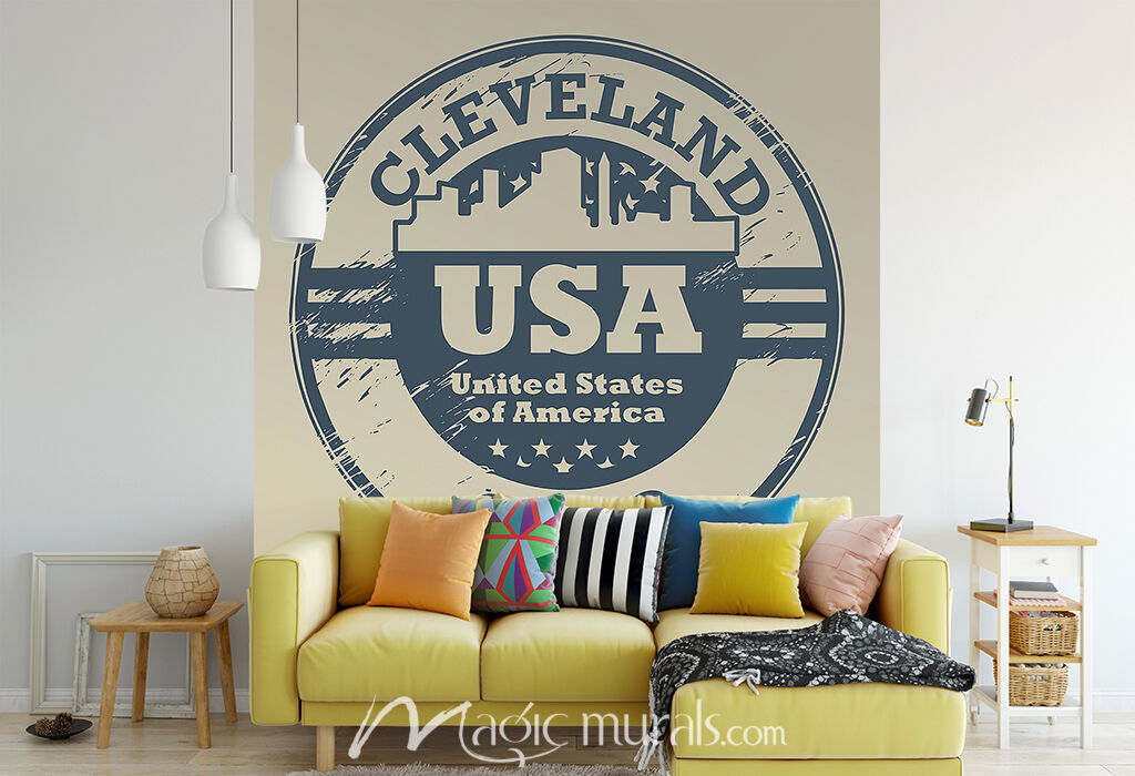 Welcome to Cleveland Wallpaper Mural by Magic Murals