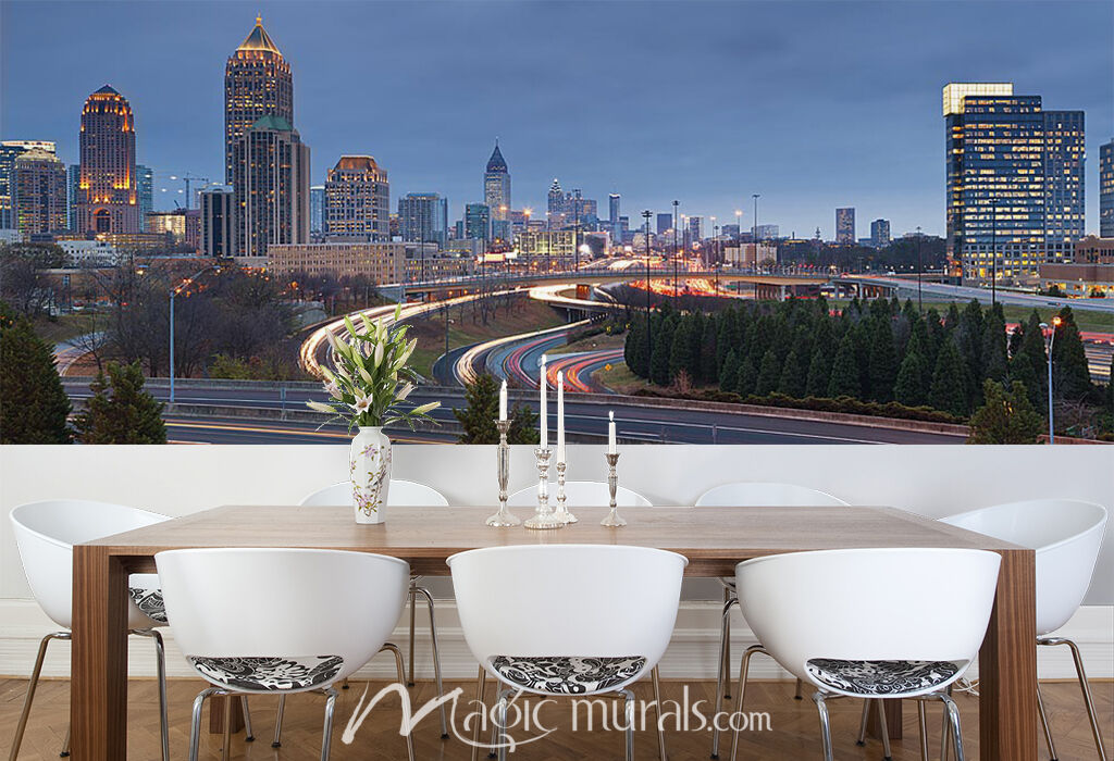 Atlanta Skyline at Dusk Wallpaper Mural by Magic Murals