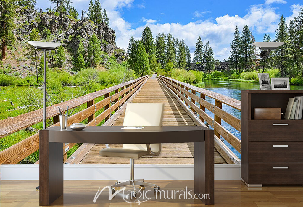 Wooden Footbridge Wallpaper Wall Mural by Magic Murals