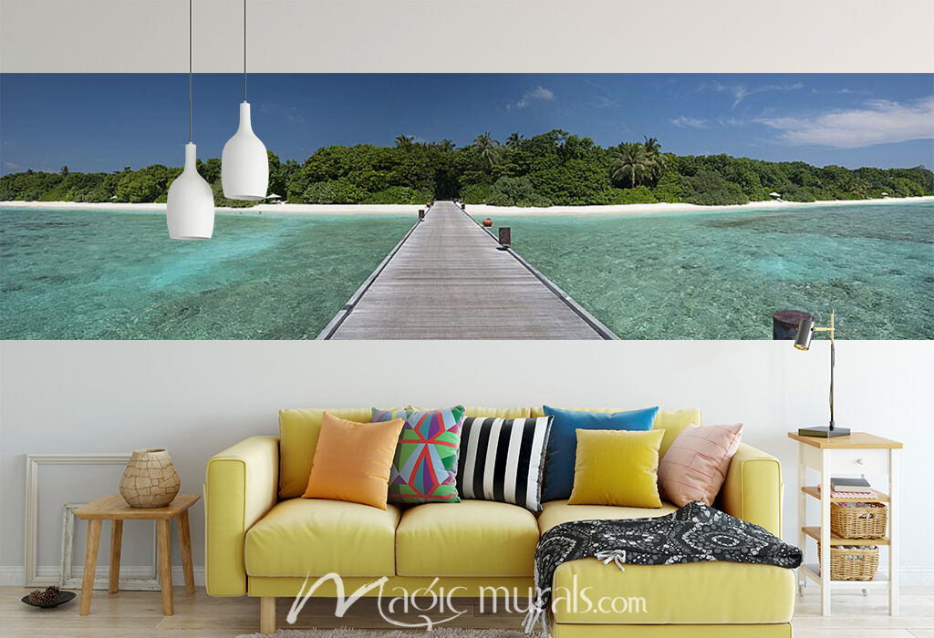 Maldives Pier Wallpaper Wall Mural by Magic Murals