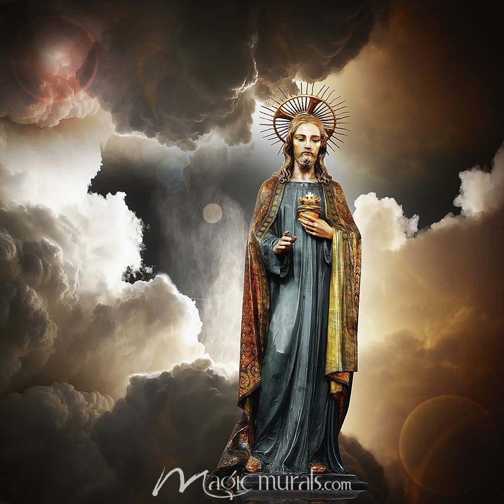 Statue of Jesus Wallpaper Wall Mural by Magic Murals