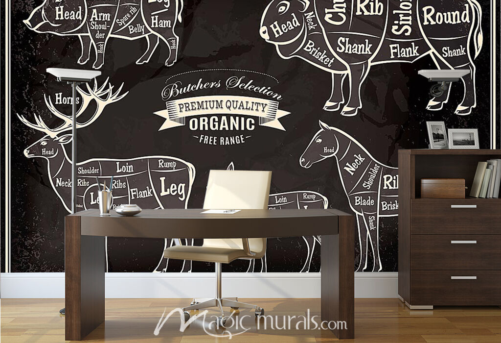 Butcher Board Wallpaper Wall Mural by Magic Murals