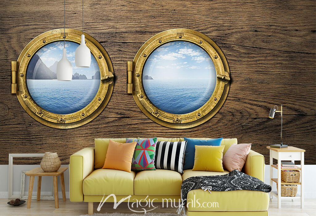 Porthole to Paradise Wallpaper Mural by Magic Murals