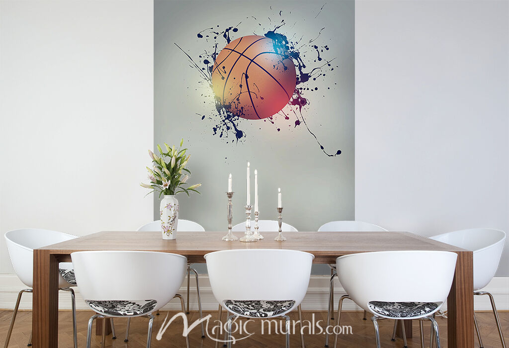 Basketball Splatter Wallpaper Wall Mural by Magic Murals