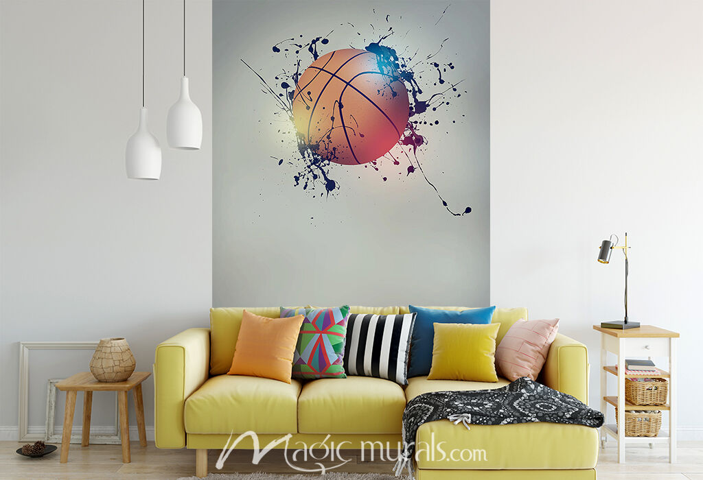 Basketball Splatter Wallpaper Wall Mural by Magic Murals
