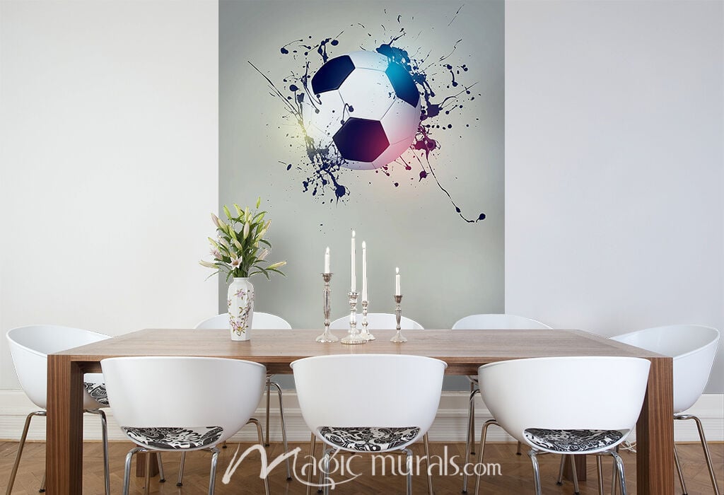 Soccer Paint Splatter Wallpaper Mural by Magic Murals