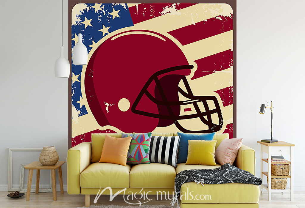 Football and Flag Wallpaper Wall Mural by Magic Murals