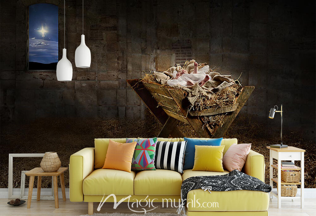Christ in Manger Wallpaper Wall Mural by Magic Murals