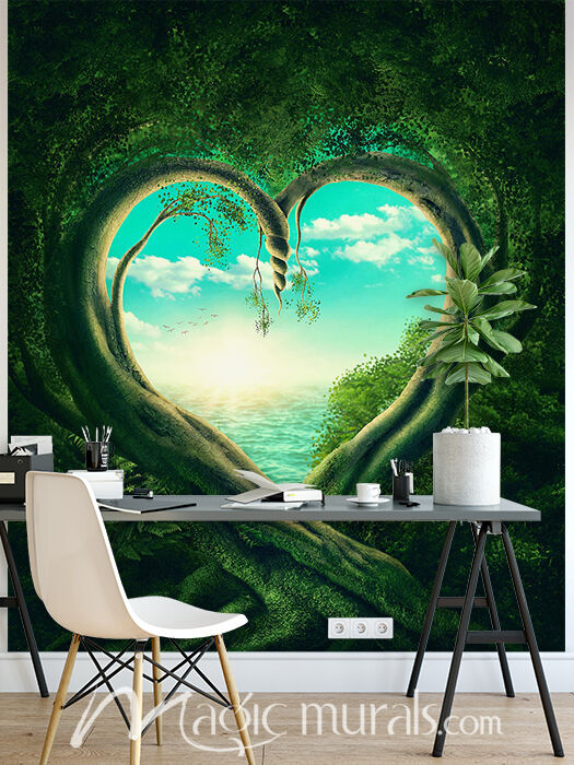 Magic Forest Heart Wallpaper Wall Mural by Magic Murals
