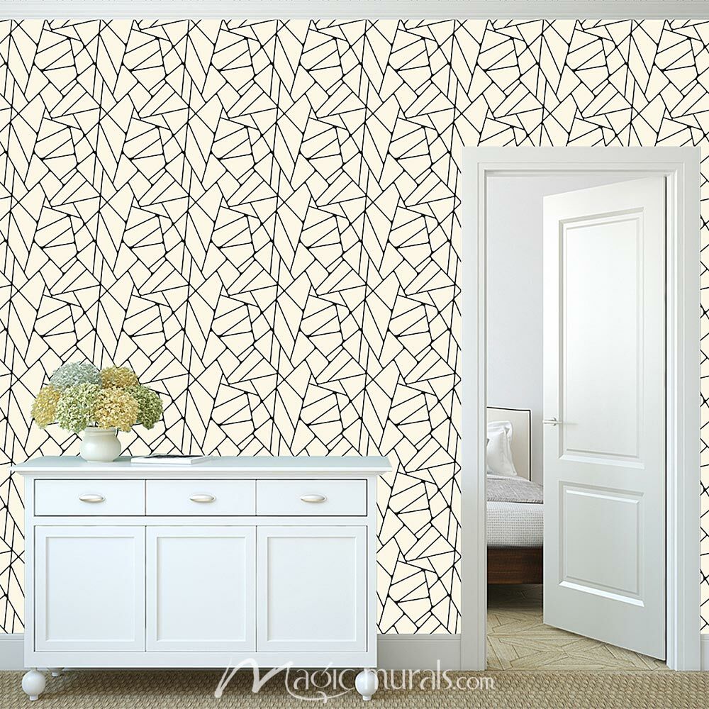 Mid-Century Lines Wallpaper Wall Mural by Magic Murals