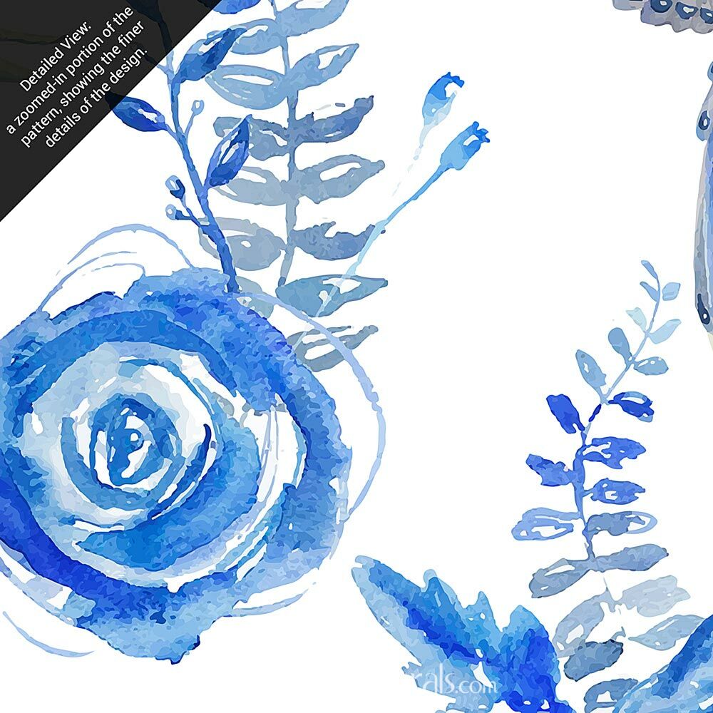 Blue Watercolor Fauna Wallpaper Mural by Magic Murals