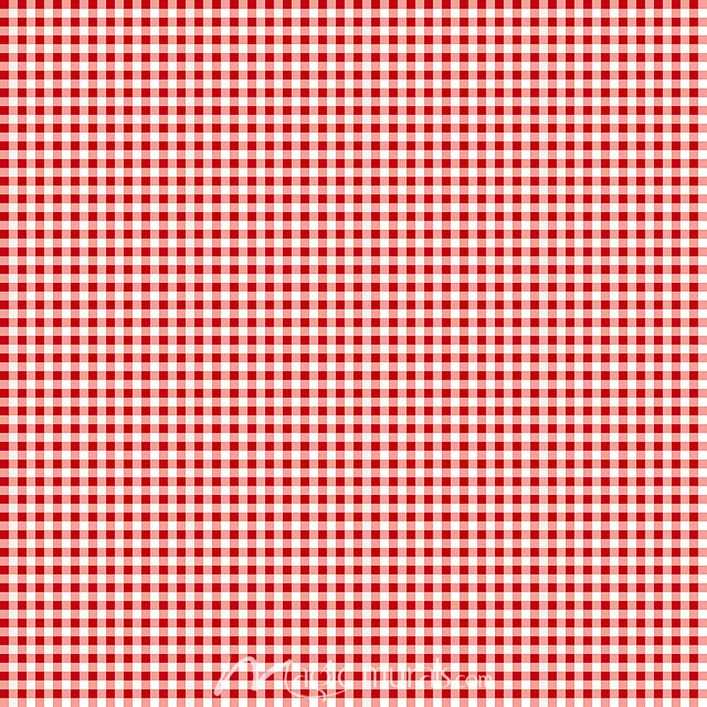 Red Gingham Wallpaper Wall Mural by Magic Murals