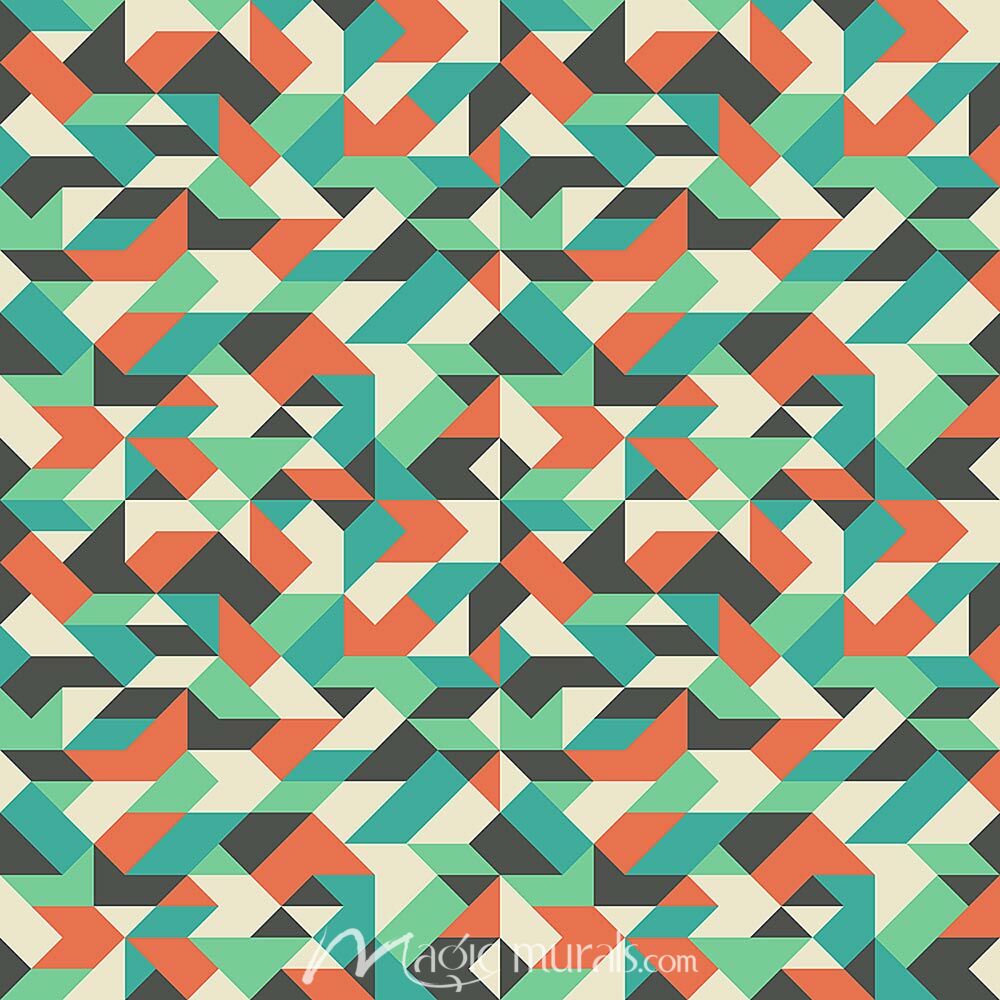 Colorful Parallelograms Wallpaper Mural by Magic Murals