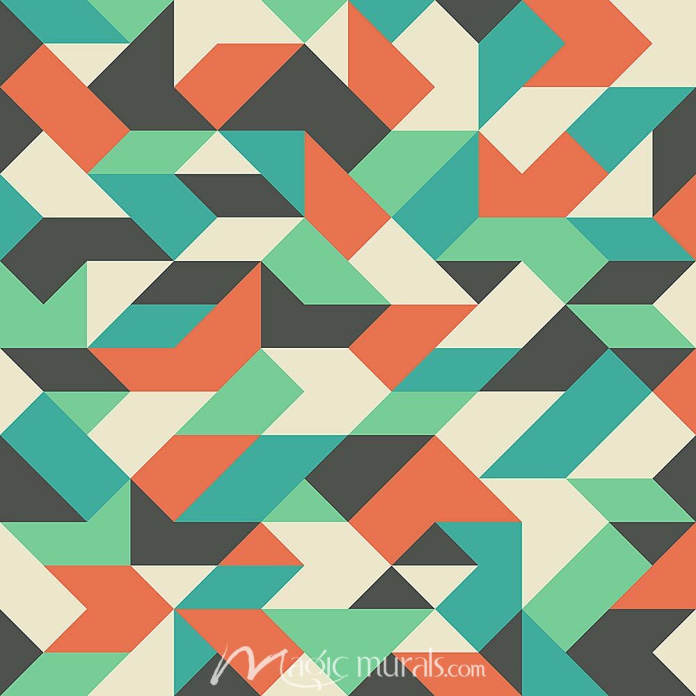 Colorful Parallelograms Wallpaper Mural by Magic Murals