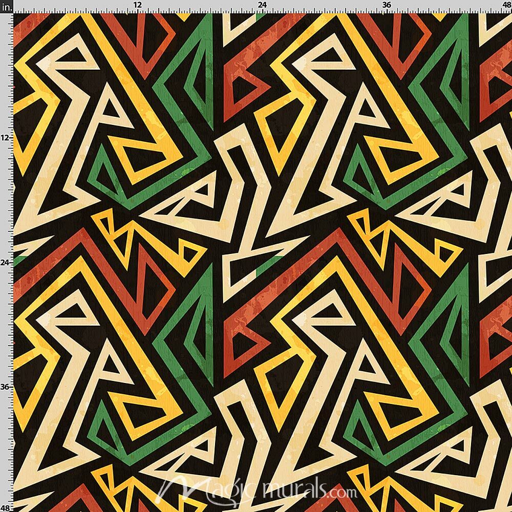 African Geometric Wallpaper Wall Mural by Magic Murals