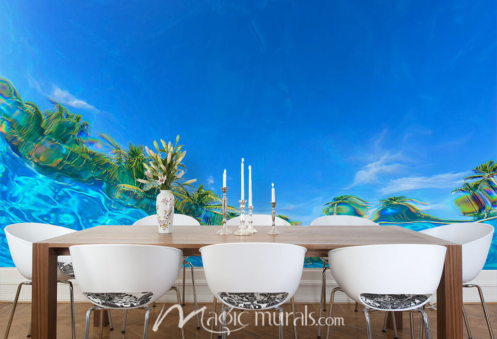 Palm Tree Reflections Wallpaper Mural by Magic Murals