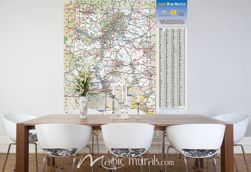 New Mexico State Map Wallpaper Mural by Magic Murals