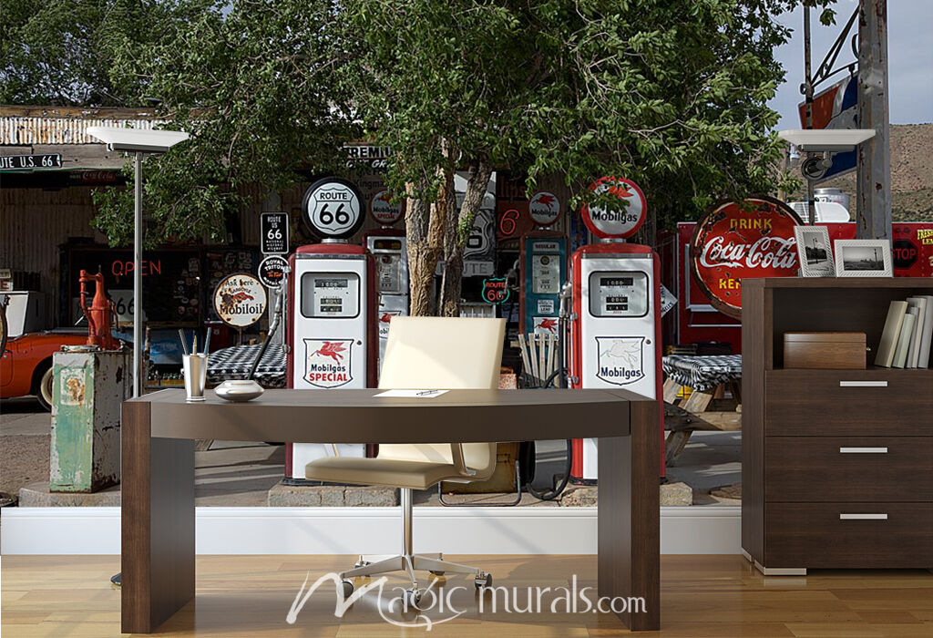 Old Gas Pumps Wallpaper Wall Mural by Magic Murals