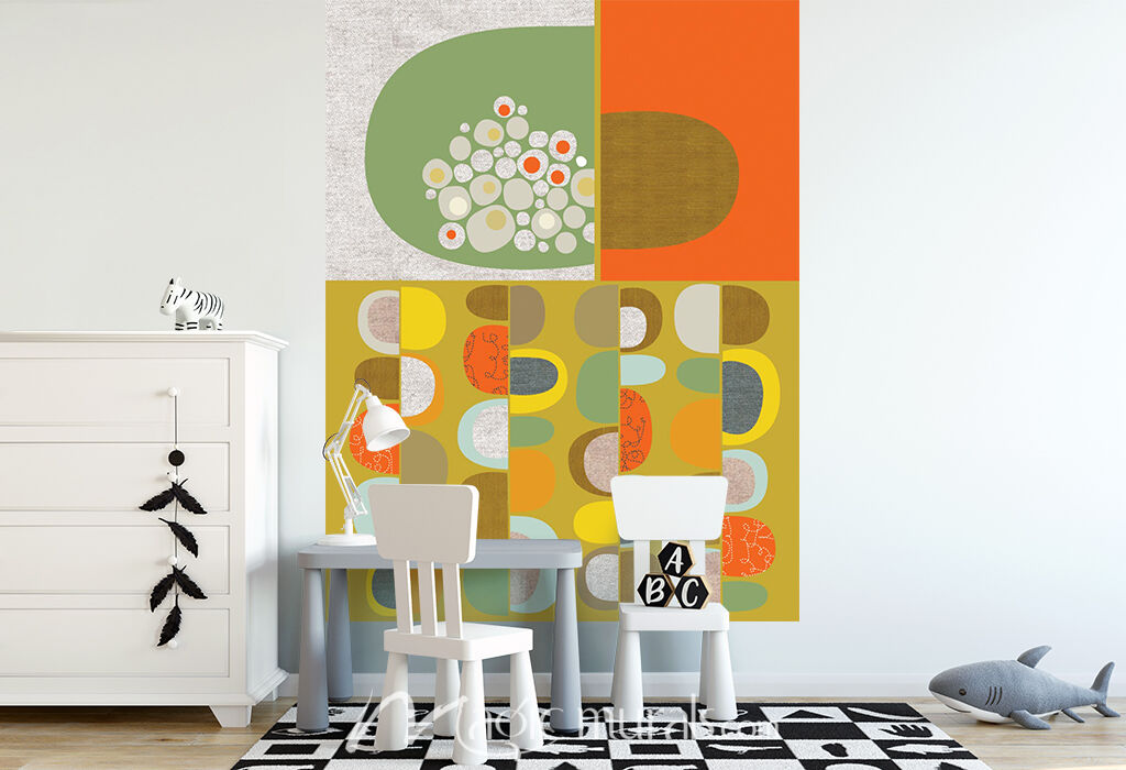Abstract Print Wallpaper Wall Mural by Magic Murals