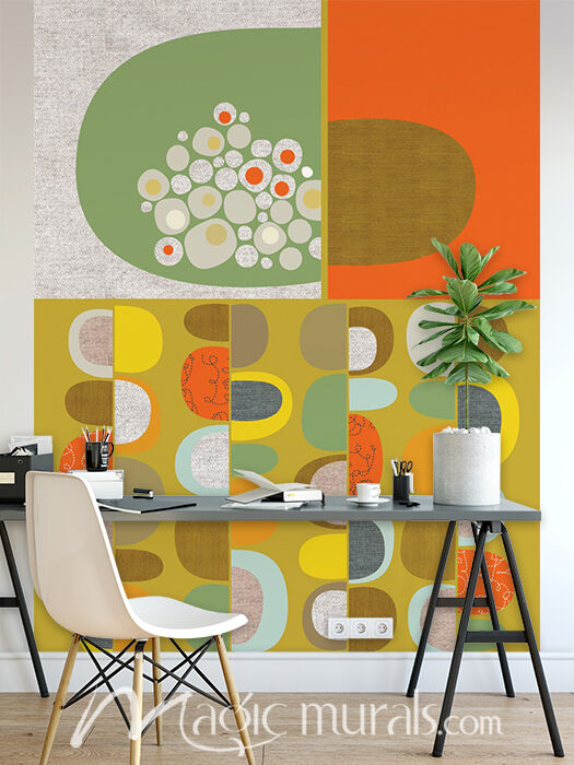 Abstract Print Wallpaper Wall Mural by Magic Murals