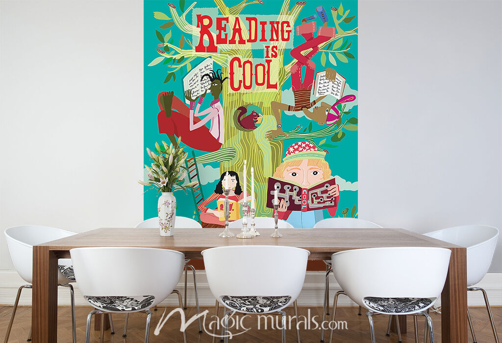 Reading is Cool Wallpaper Wall Mural by Magic Murals
