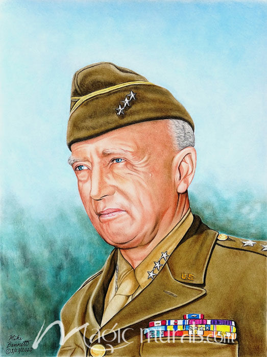 General Patton Portrait Wallpaper Mural by Magic Murals