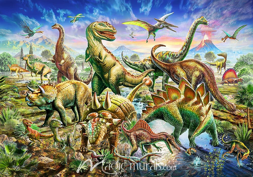 Dinoscene Wallpaper Wall Mural by Magic Murals