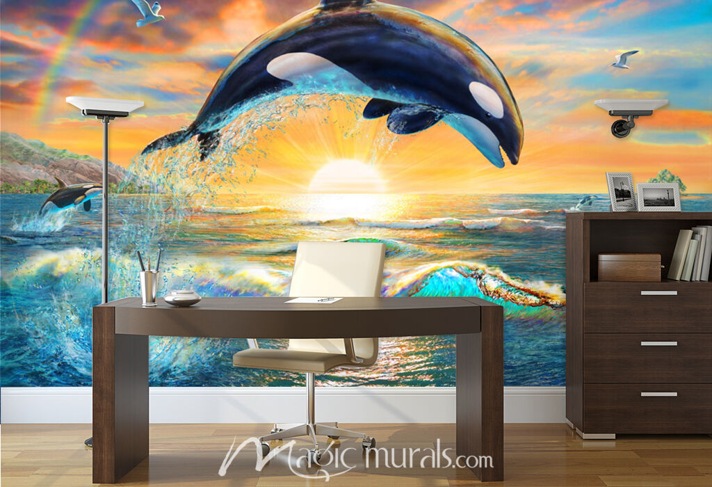 Orca Dawn Wallpaper Wall Mural by Magic Murals