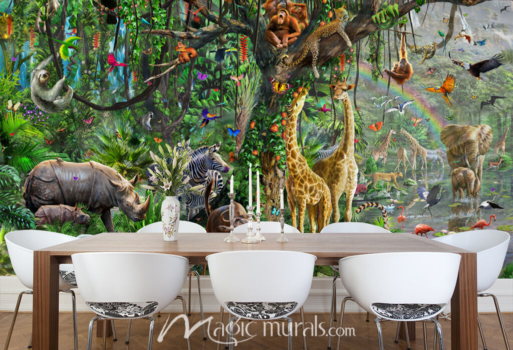 Jungle Tree Wallpaper Wall Mural by Magic Murals
