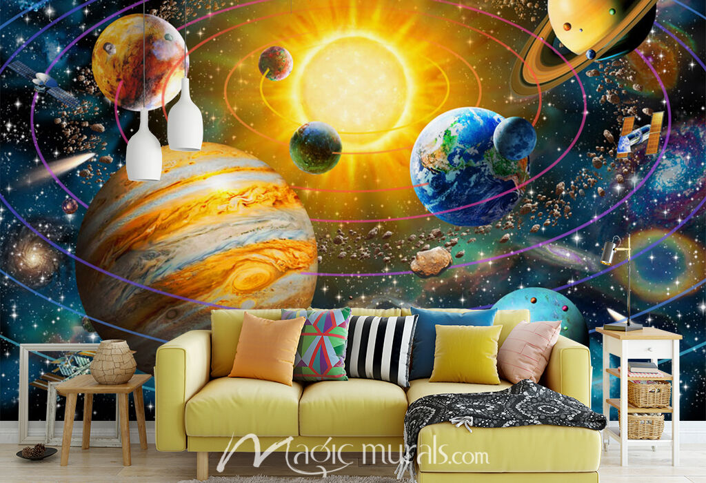 Ringed Solar System Wallpaper Wall Mural by Magic Murals