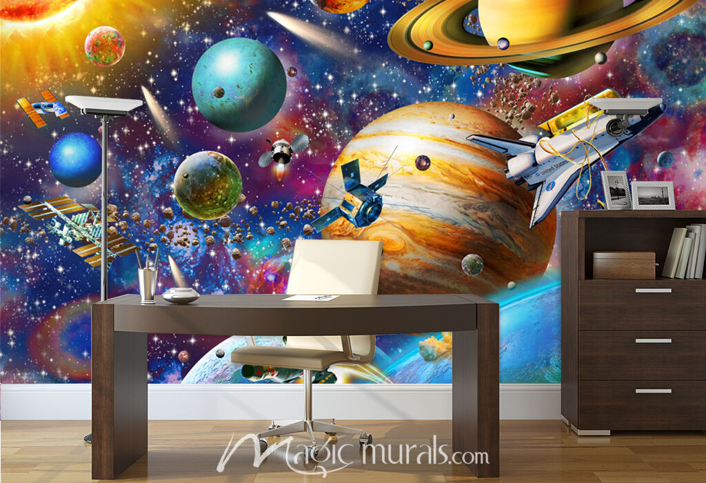 Solar System Odyssey Wallpaper Mural by Magic Murals