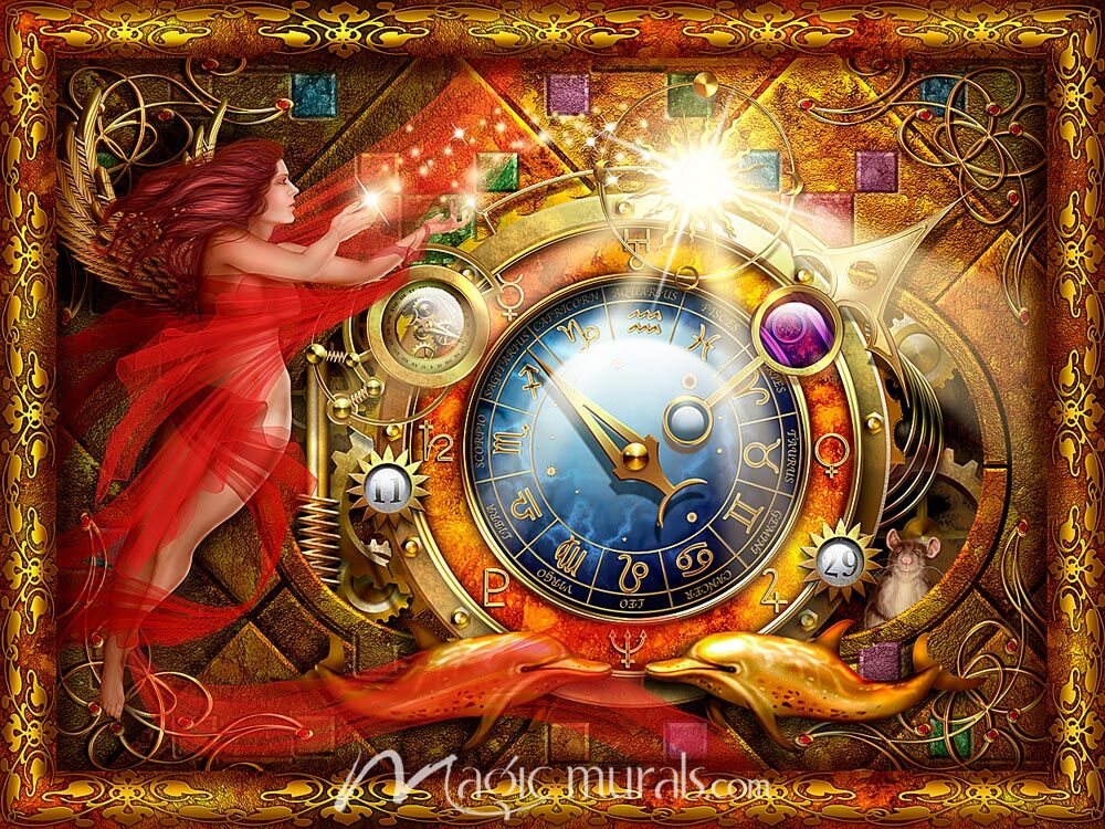 Cosmic Clock Wallpaper Wall Mural by Magic Murals