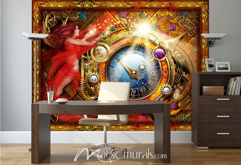 Cosmic Clock Wallpaper Wall Mural by Magic Murals