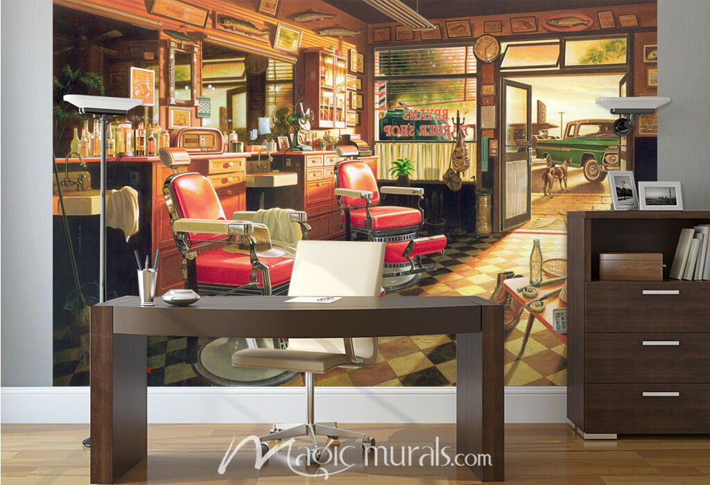 Barber Shop Wallpaper Wall Mural by Magic Murals