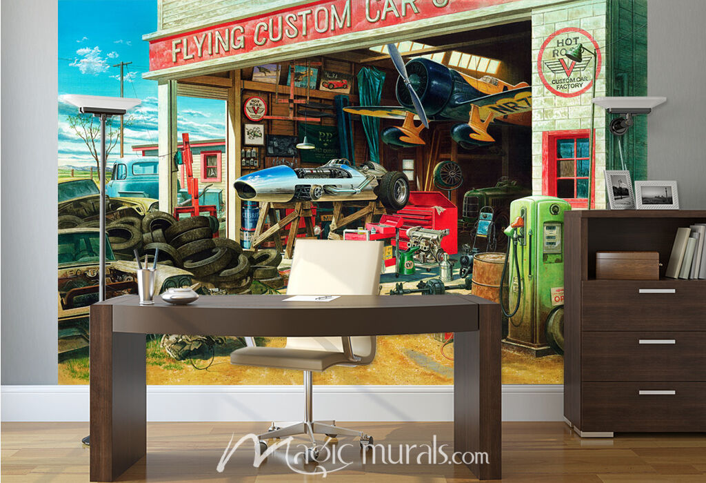 Gas Stand Hot Rod Wallpaper Wall Mural by Magic Murals