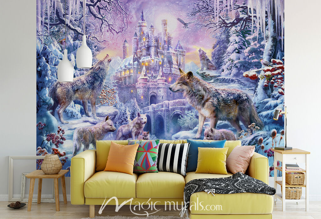 Castle Wolves Wallpaper Wall Mural by Magic Murals