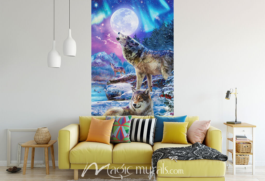 Nightfall Wolves Wallpaper Wall Mural by Magic Murals