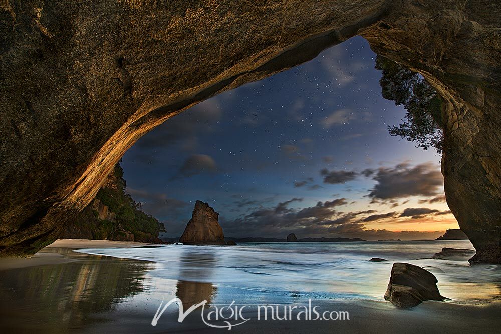 Cathedral Cove New Zealand Wallpaper Mural by Magic Murals