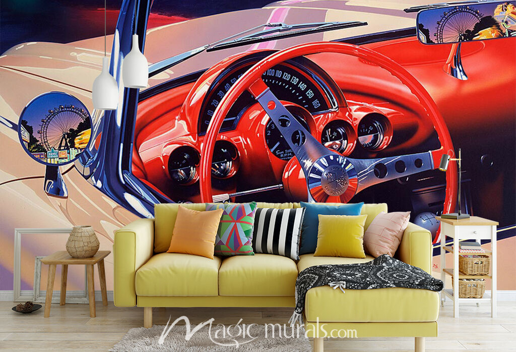 58 Corvette Wallpaper Wall Mural by Magic Murals