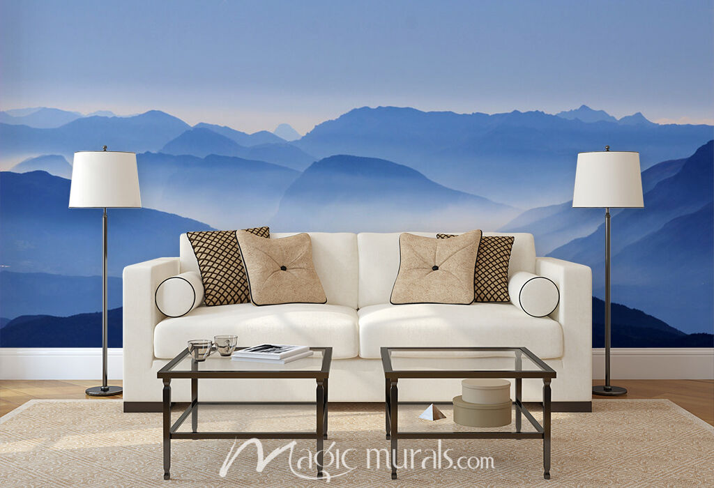 Blue Mountain Gradient Wallpaper Mural by Magic Murals