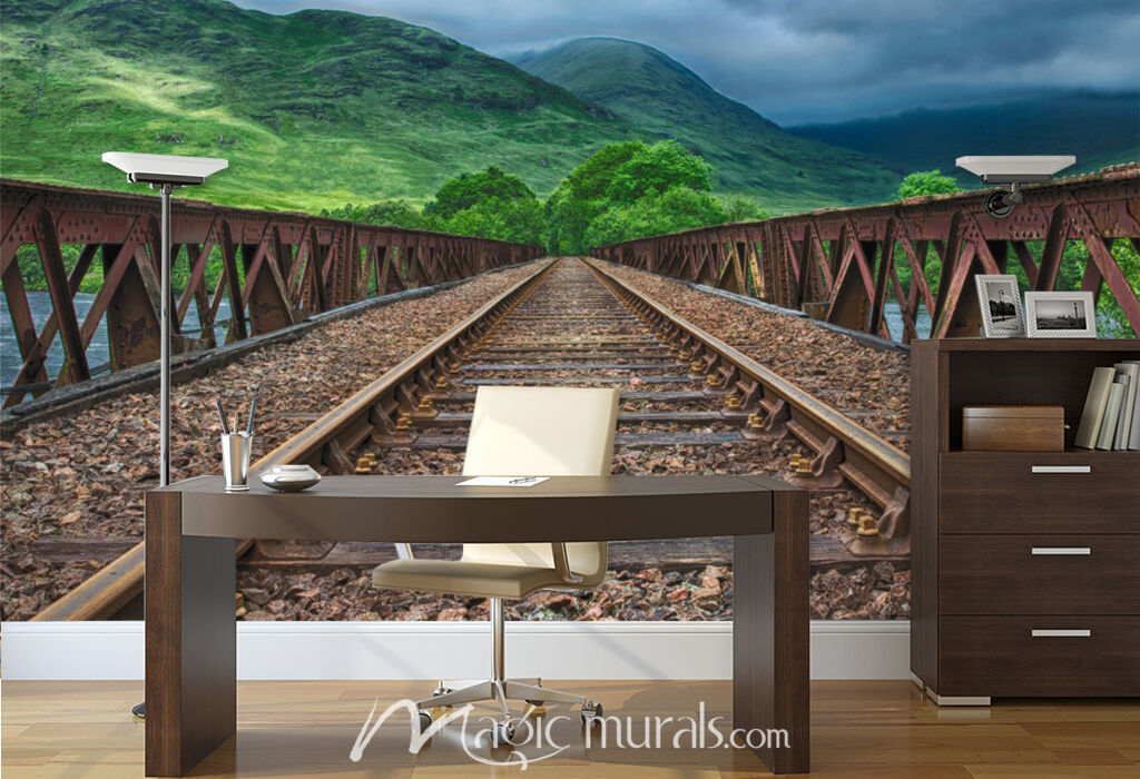Train Tracks to Nowhere Wallpaper Mural by Magic Murals