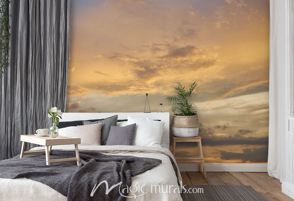 Sunset Clouds Wallpaper Wall Mural by Magic Murals