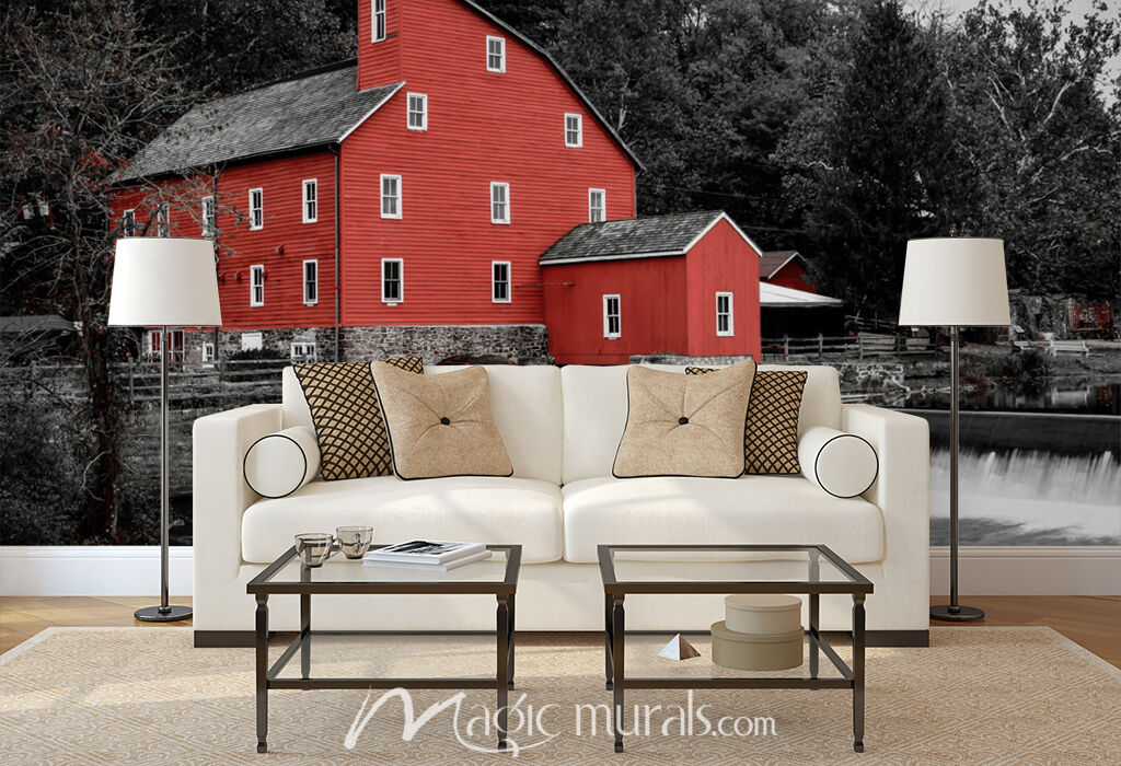 The Red Mill Wallpaper Wall Mural by Magic Murals