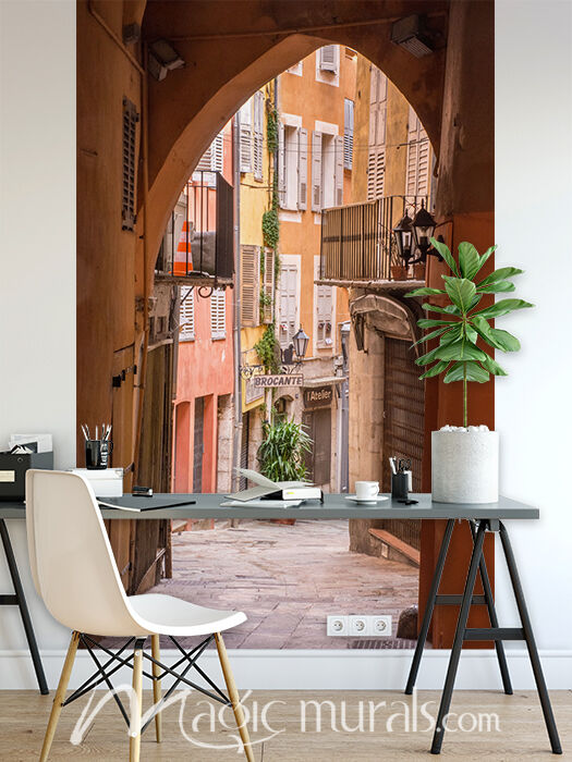 French Neighbohood Alley Wallpaper Mural by Magic Murals