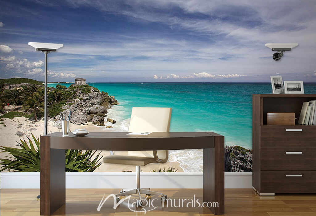 Tulum Beach Wallpaper Wall Mural by Magic Murals