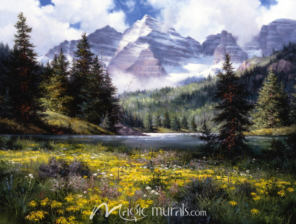 Springtime in the Rockies Wallpaper Mural by Magic Murals