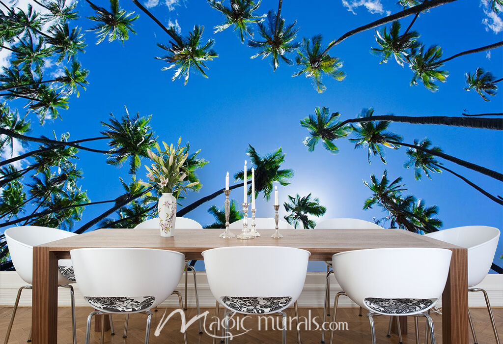 Palm Trees Overhead Wallpaper Wall Mural by Magic Murals