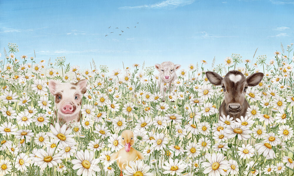 Farm Animals by Kikki Belle Wallpaper Mural by Magic Murals