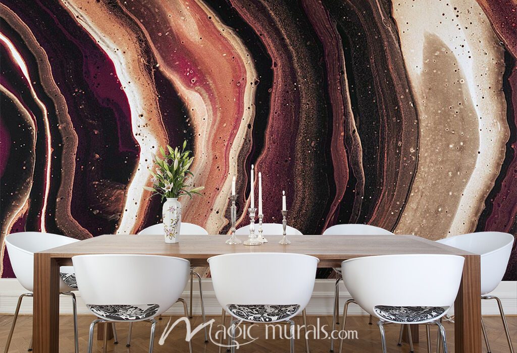 Abstract Red Geode Wallpaper Wall Mural by Magic Murals